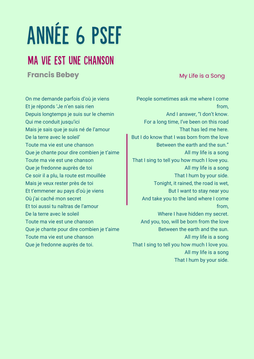 Alliance Française de Melbourne - Poem Selections