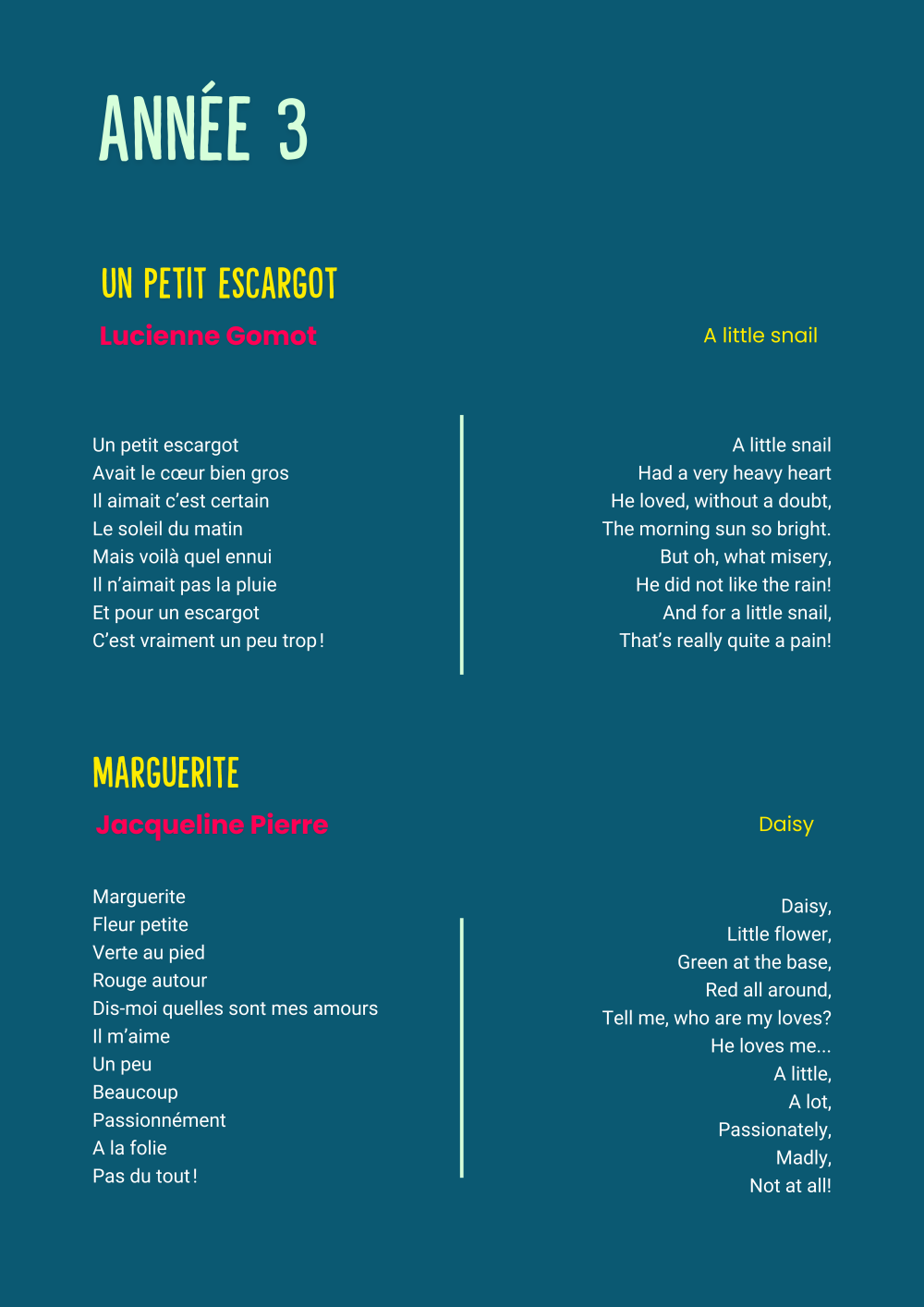 Alliance Française de Melbourne - Poem Selections